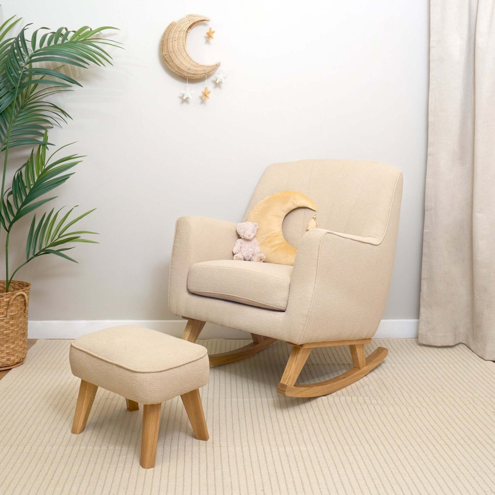 Bouclé Rocking Chair & Footstool | Nursing Chairs | Nursery Furniture ...