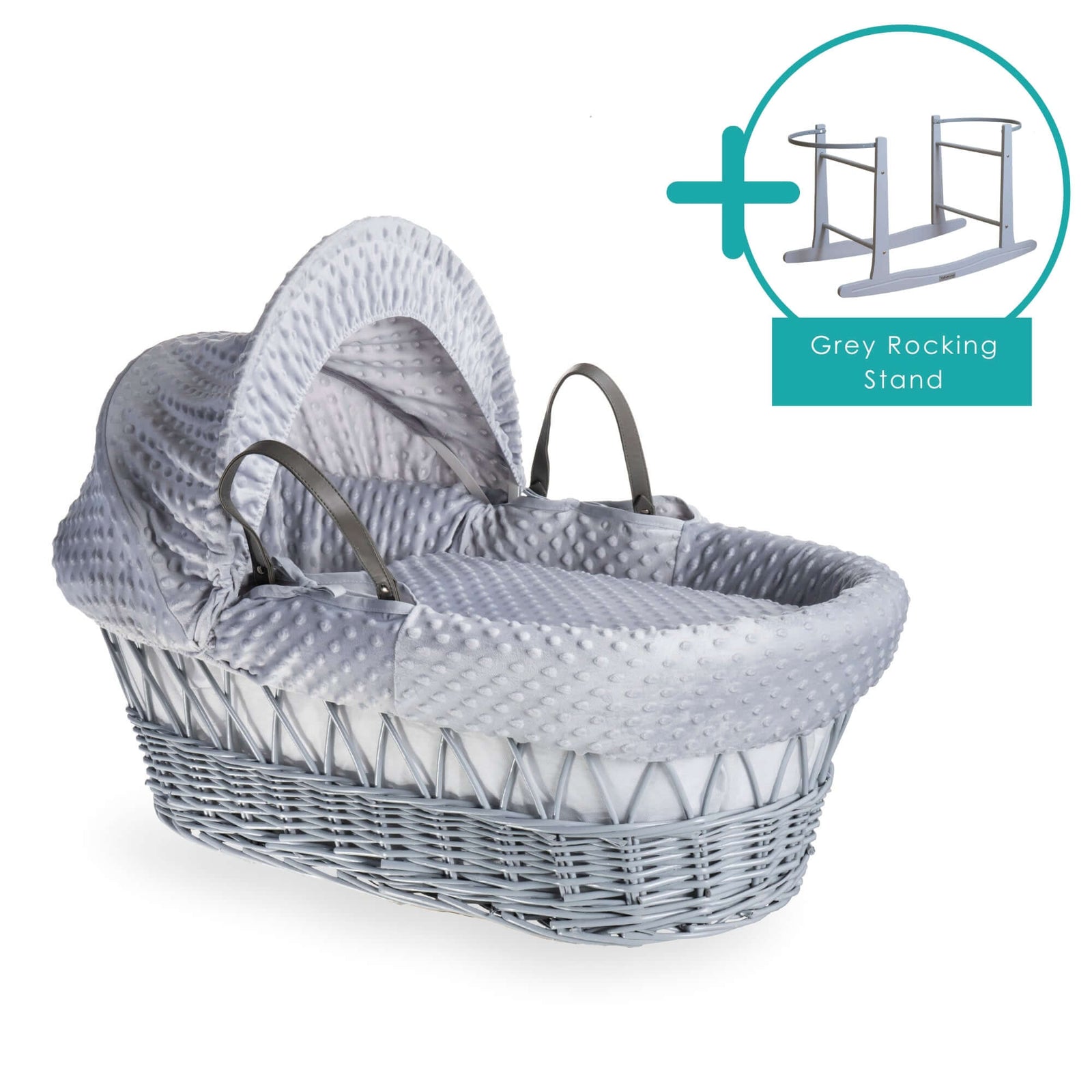Dimple Grey Wicker Moses Basket | Moses Baskets | Nursery Furniture ...