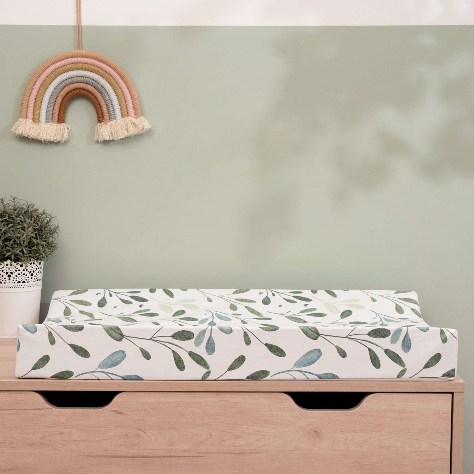 Olive Print Anti-Roll Wedge Baby Changing Mat | Baby Bath Time ...