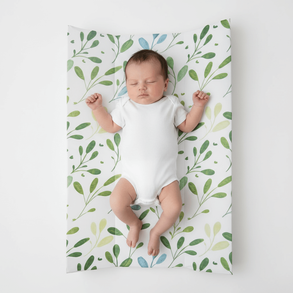 Olive Print Anti-Roll Wedge Baby Changing Mat | Baby Bath Time ...