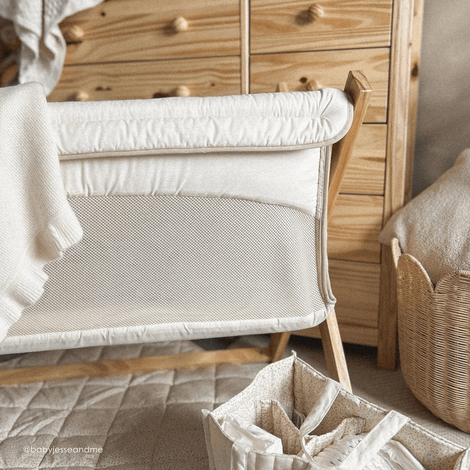 Organic Folding Crib With Bedding Bundle | Bedside & Folding Cribs ...