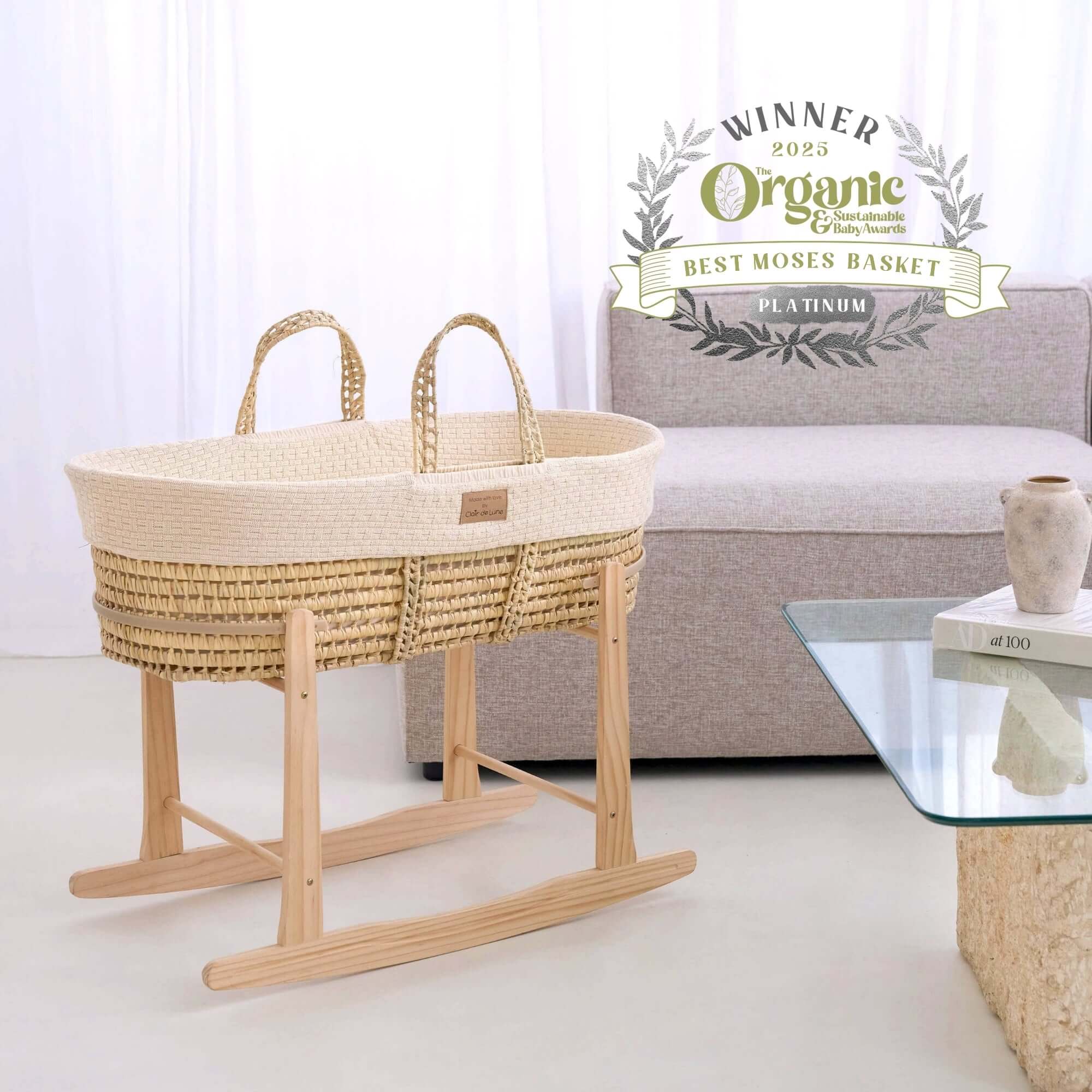 Organic Knitted Palm Moses Basket | Moses Baby Baskets & Bassinets ...