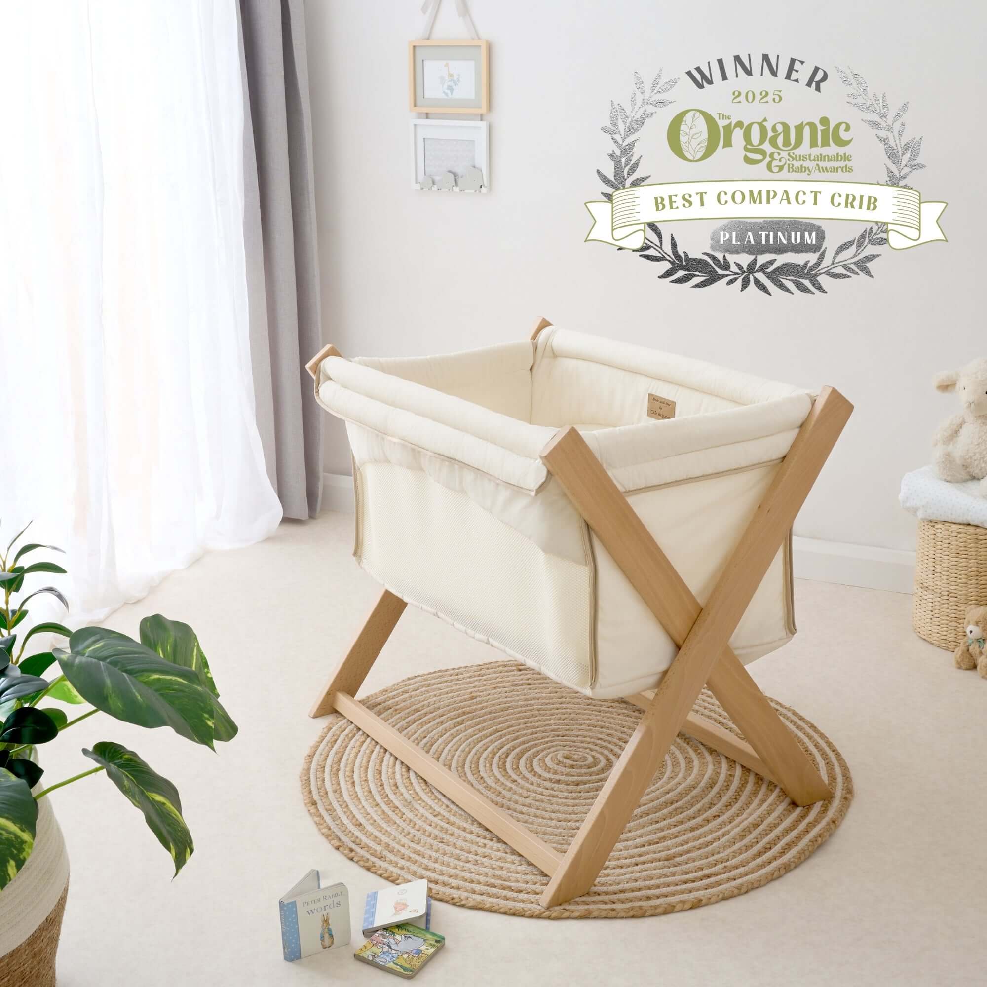 Organic Folding Crib With Bedding Bundle | Bedside & Folding Cribs ...